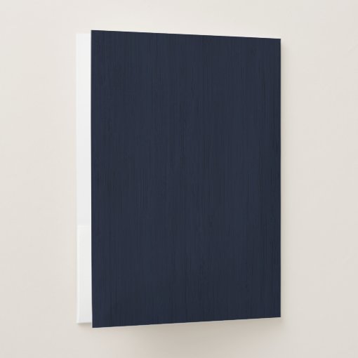 Classic Navy Blue Bamboo Wood Grain Look Pocket Folder | Zazzle