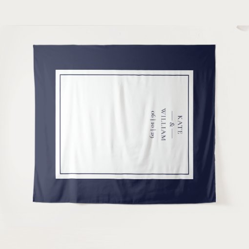Classic Navy Blue Wedding Photo Booth Backdrop | Zazzle