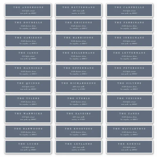 Classic Navy Blue White individual wedding address Sticker | Zazzle