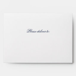 Classic Navy Border Formal Wedding Envelope | Zazzle