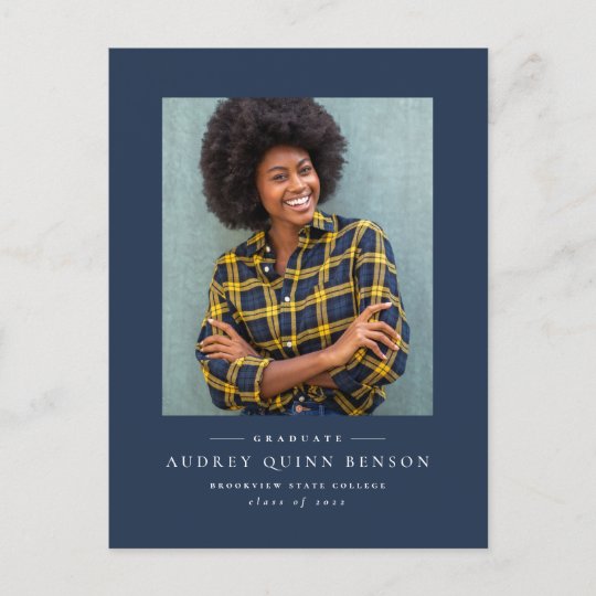 Classic navy graduation announcement invitation | Zazzle.com