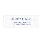 Modern Classic Navy Blue White Borders Address Label | Zazzle.com