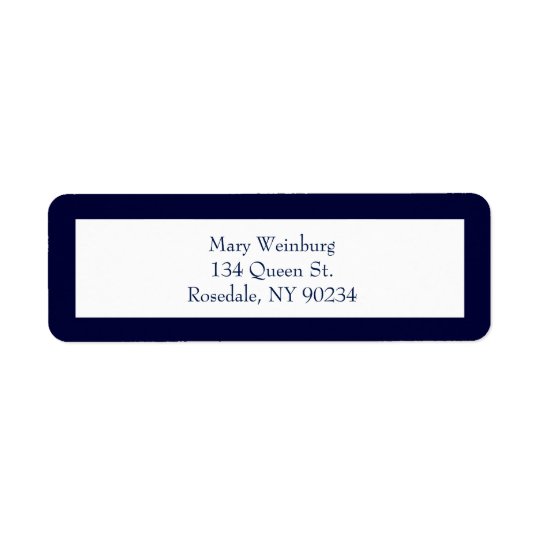 Classic Navy Return Address Label | Zazzle.com