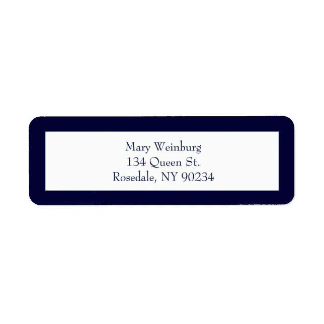 Classic Navy Return Address Label | Zazzle