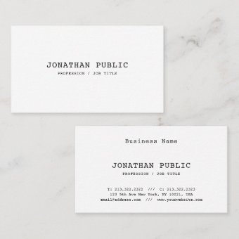 Classic Nostalgic Look Cool Design Sleek Plain Business Card | Zazzle