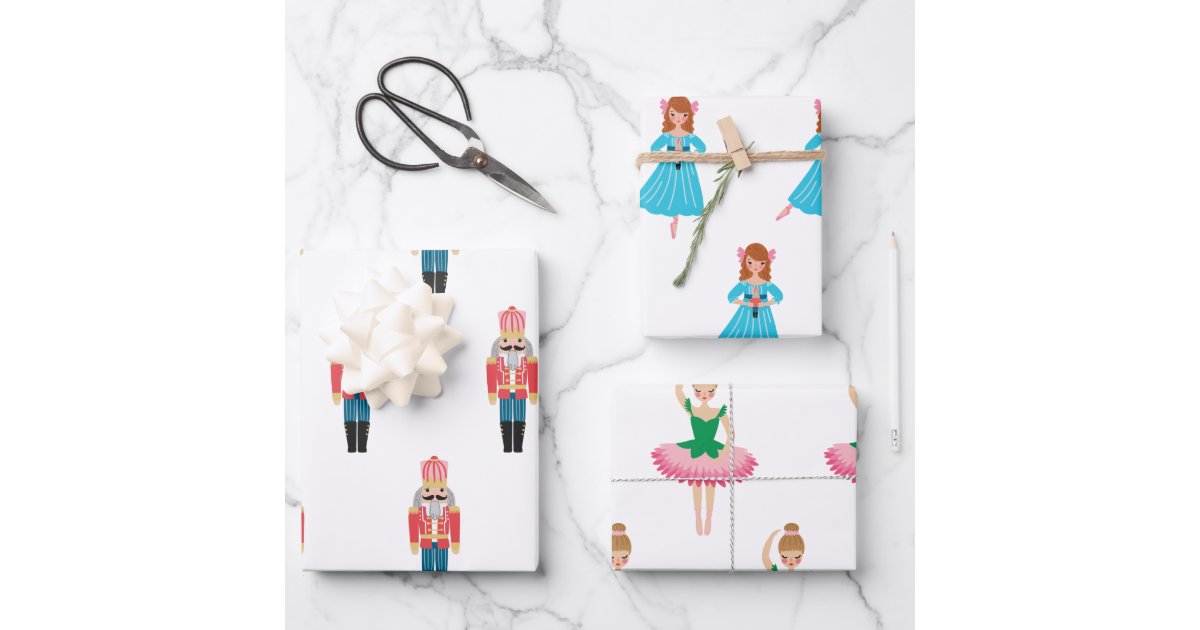 Classic Nutcracker, Ballerina Set of 3 Wrapping Paper Sheets | Zazzle