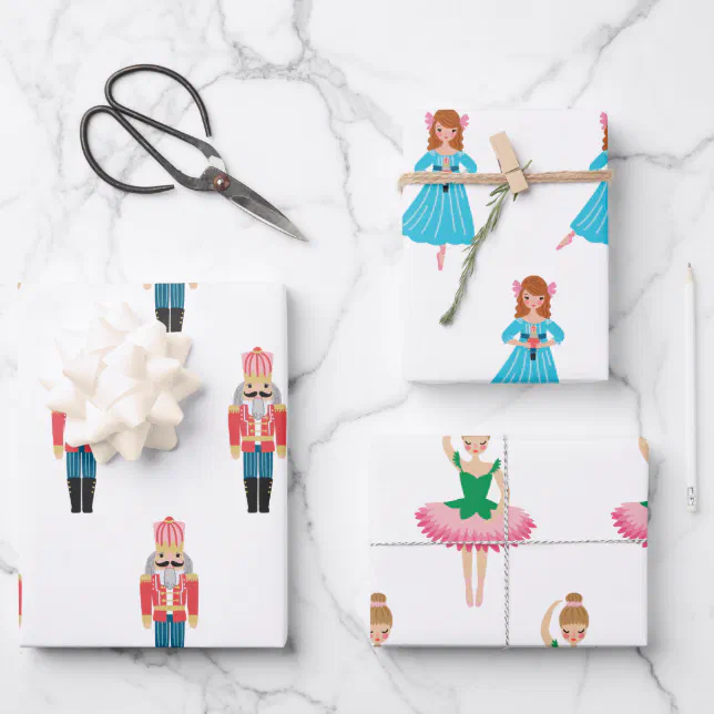 Classic Nutcracker, Ballerina Set of 3 Wrapping Paper Sheets | Zazzle