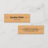 Classic Old American Text Wood Look Handwritten Mini Business Card | Zazzle