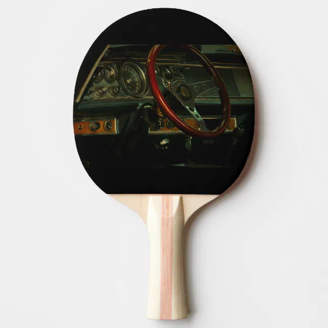 Classic Old Car Dashboard Steering Wheel Ping Pong Paddle | Zazzle