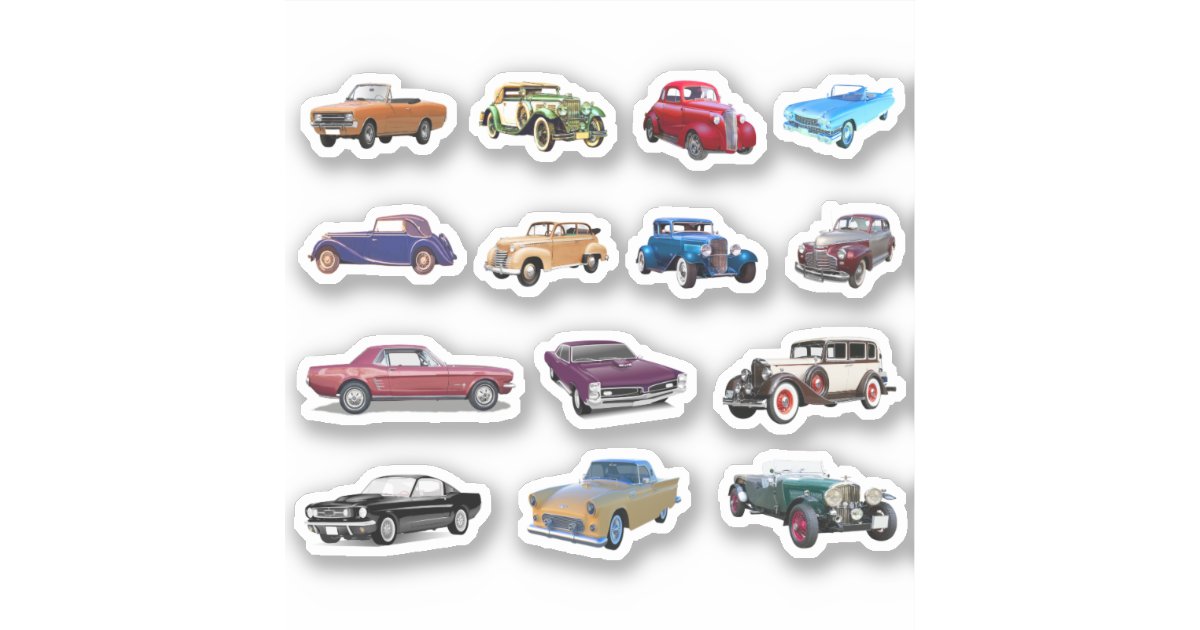 Classic Old Cars Sticker | Zazzle