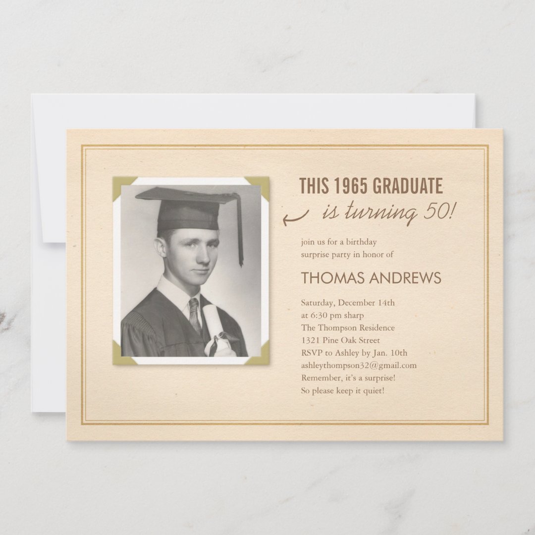 Classic Old Photo Surprise Birthday Invitation | Zazzle