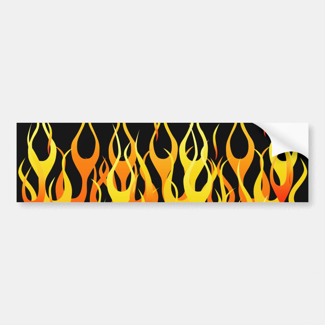 Classic Orange Racing Flames on Fire Bumper Sticker | Zazzle