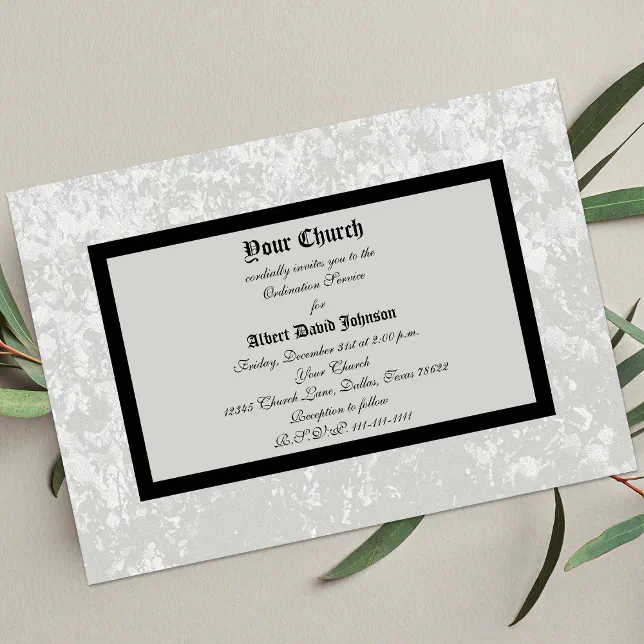 Classic Ordination Invitation Issued by Church | Zazzle