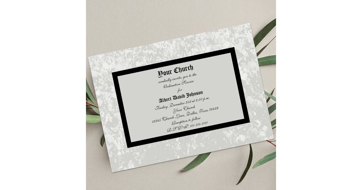 Classic Ordination Invitation Issued by Church | Zazzle