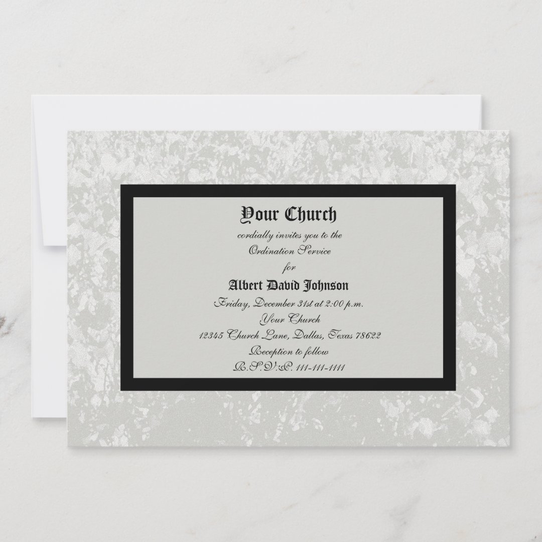Classic Ordination Invitation Issued by Church | Zazzle