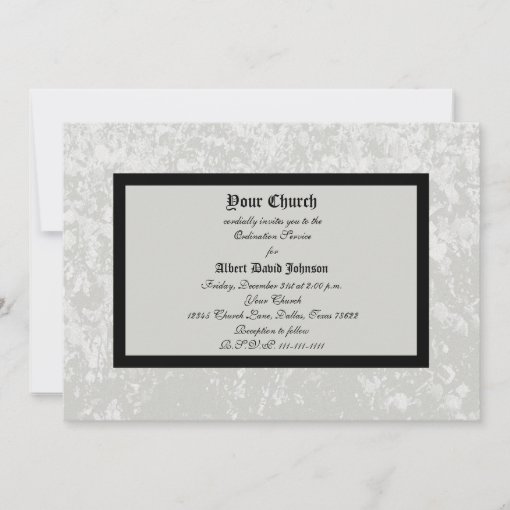 Classic Ordination Invitation Issued by Church | Zazzle