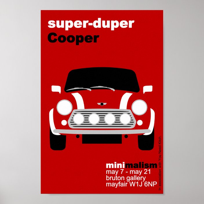 Classic Original Mini Car minimalist art Poster | Zazzle.com