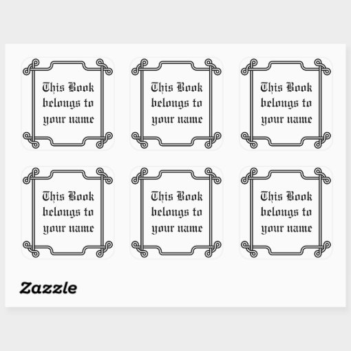 Classic ornamental custom bookplate black & white | Zazzle