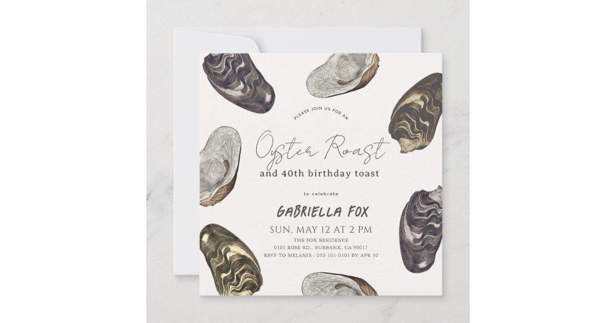 Classic Oyster Roast Birthday Invitation | Zazzle