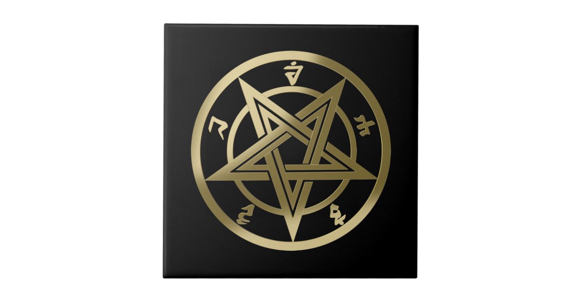 Classic pentagram symbol ceramic tile | Zazzle