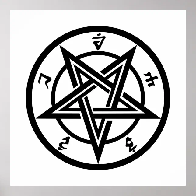 Classic pentagram symbol poster | Zazzle