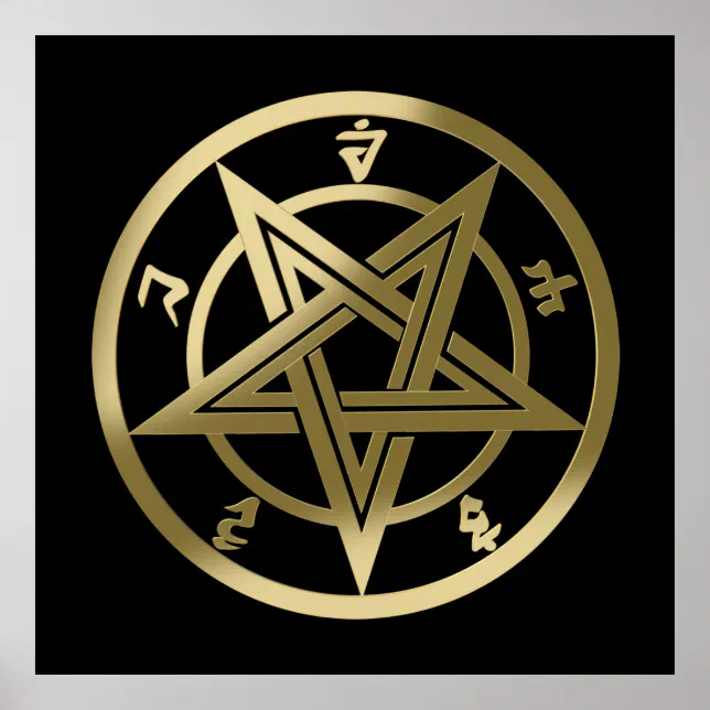 Classic pentagram symbol poster | Zazzle