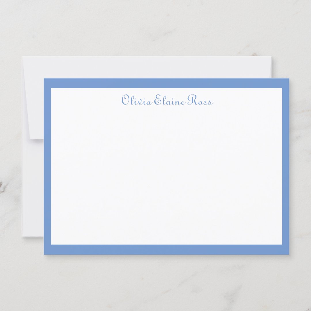Classic Personalized Flat Note Card | Zazzle
