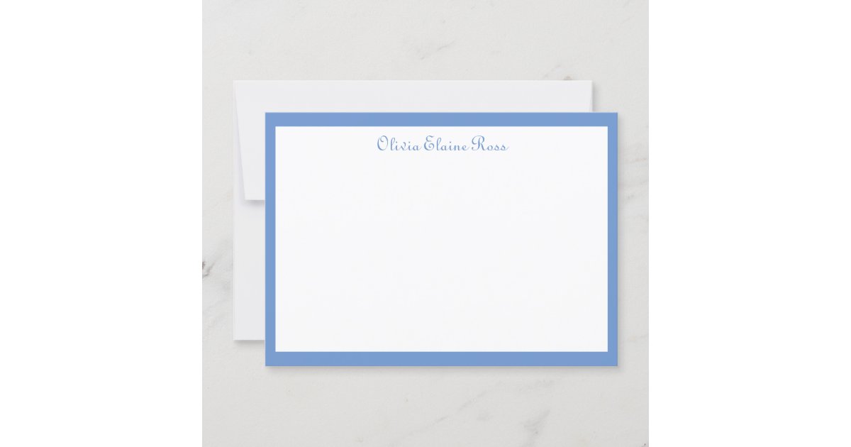Classic Personalized Flat Note Card | Zazzle