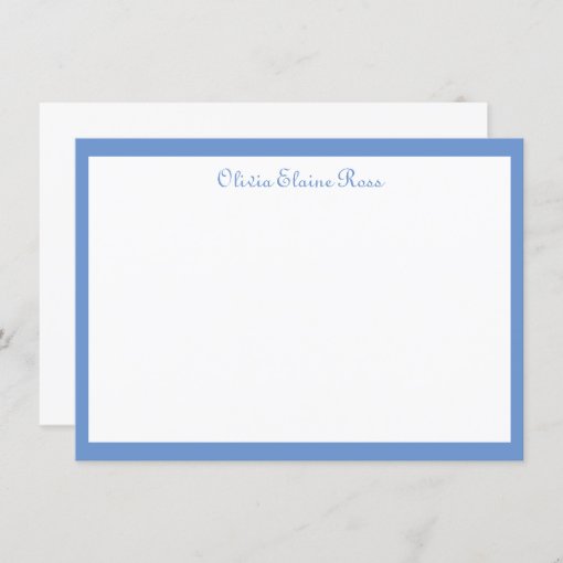 Classic Personalized Flat Note Card | Zazzle