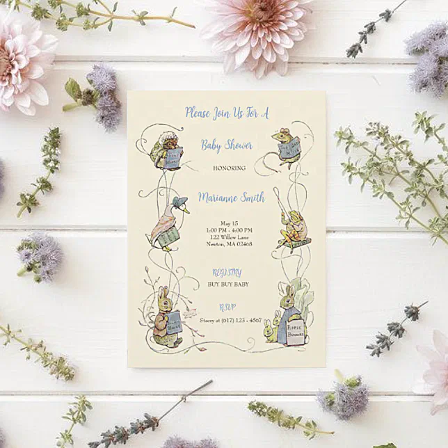 Classic Peter the Rabbit Baby Shower Invitation | Zazzle