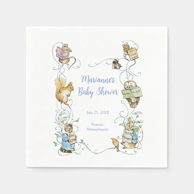 Classic Peter the Rabbit Baby Shower Napkins | Zazzle