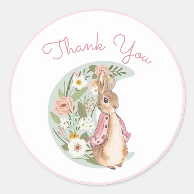 Classic Peter the Rabbit Beatrix Potter Birthday Classic Round Sticker ...