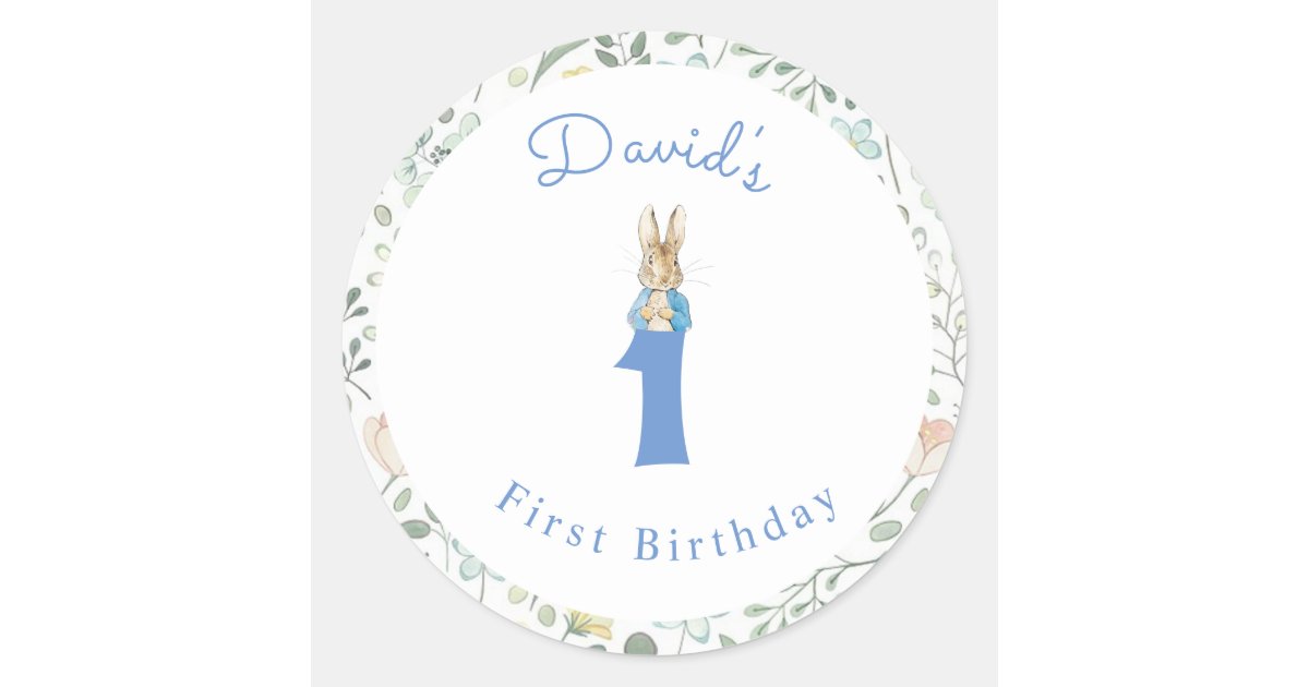 Classic Peter the Rabbit Beatrix Potter Birthday Classic Round Sticker ...