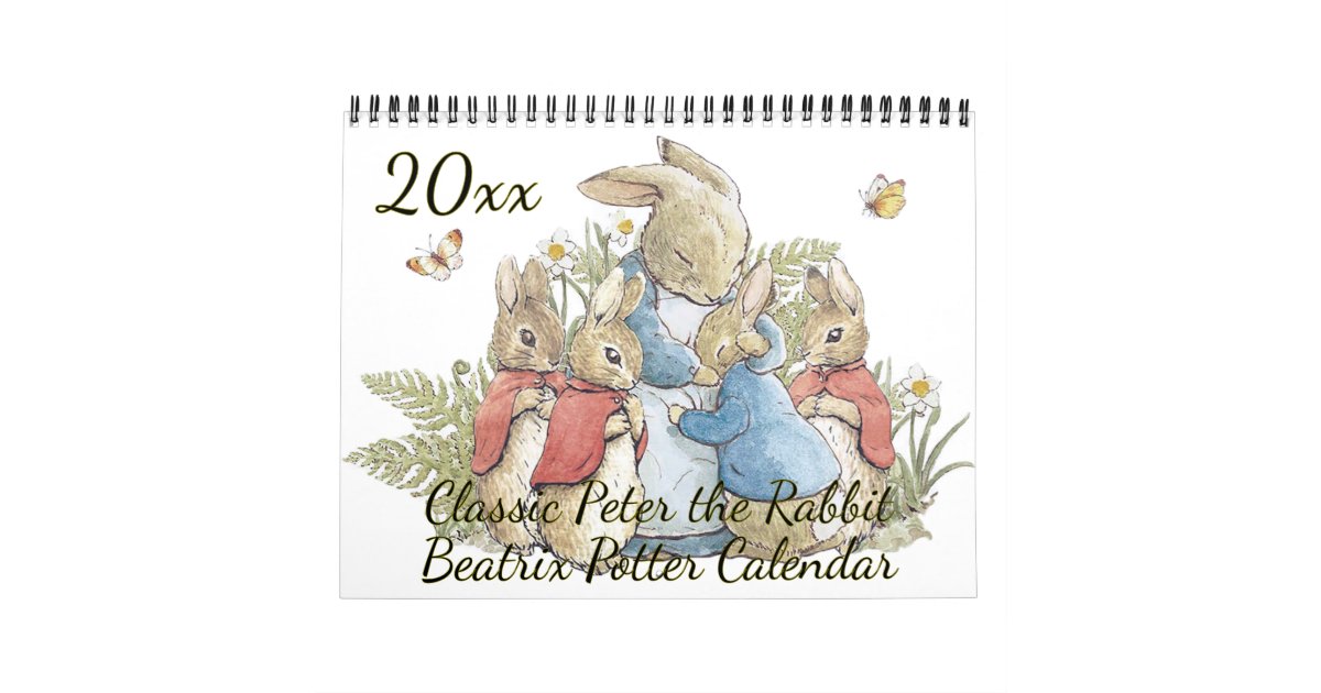 Classic Peter the Rabbit Beatrix Potter Vintage Calendar | Zazzle