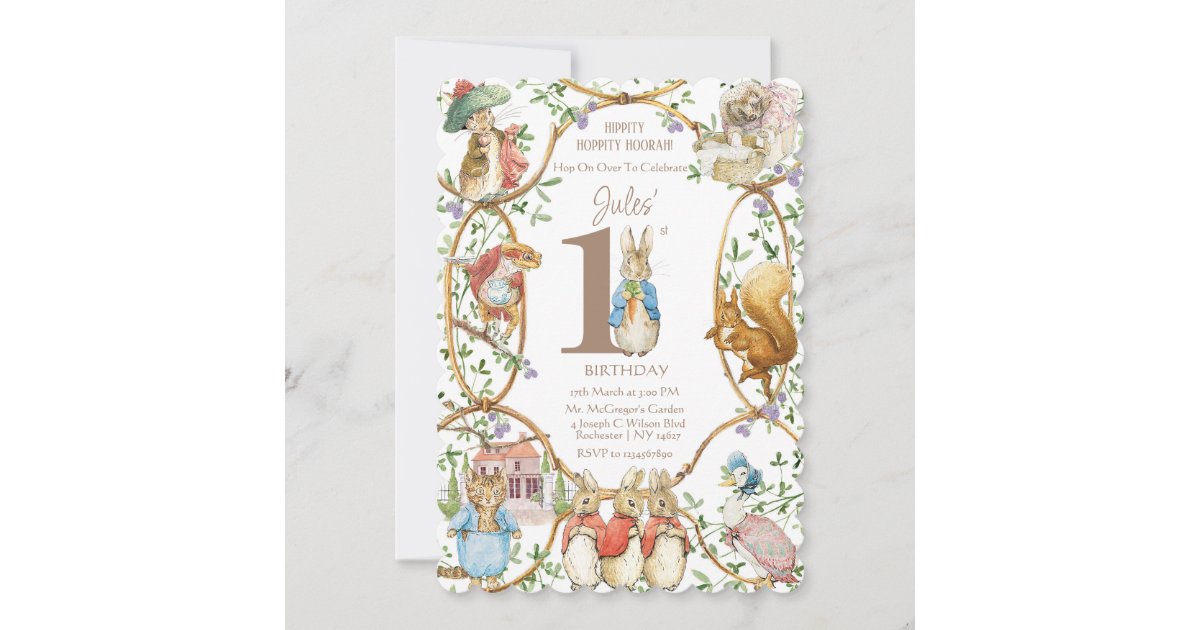 Classic Peter the Rabbit Birthday Invitation | Zazzle