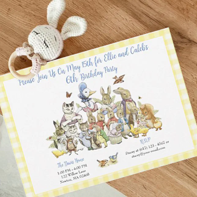 Classic Peter the Rabbit Birthday Party Invitation | Zazzle