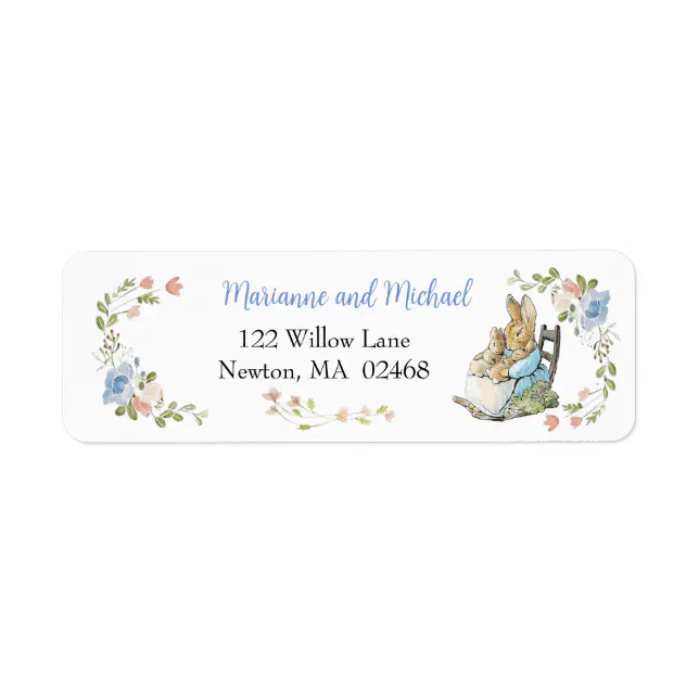 Classic Peter the Rabbit Twin Baby Shower Label | Zazzle