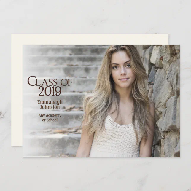 Classic Photo Class of 2019 Graduation Party Invitation | Zazzle