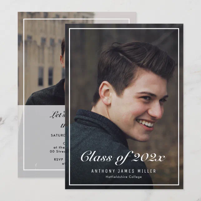 Classic photo college graduation announcement | Zazzle