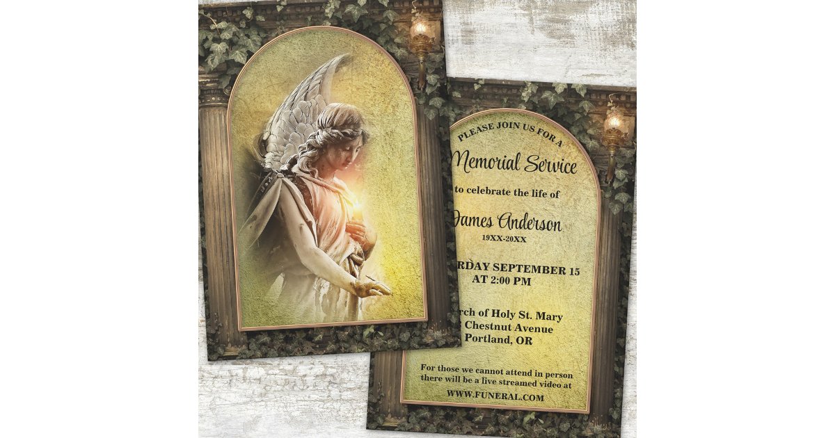 Classic Photo Funeral Memorial Service Invitation | Zazzle