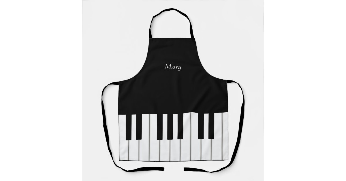 Classic Piano Keyboard Personalized Music Lover's Apron | Zazzle