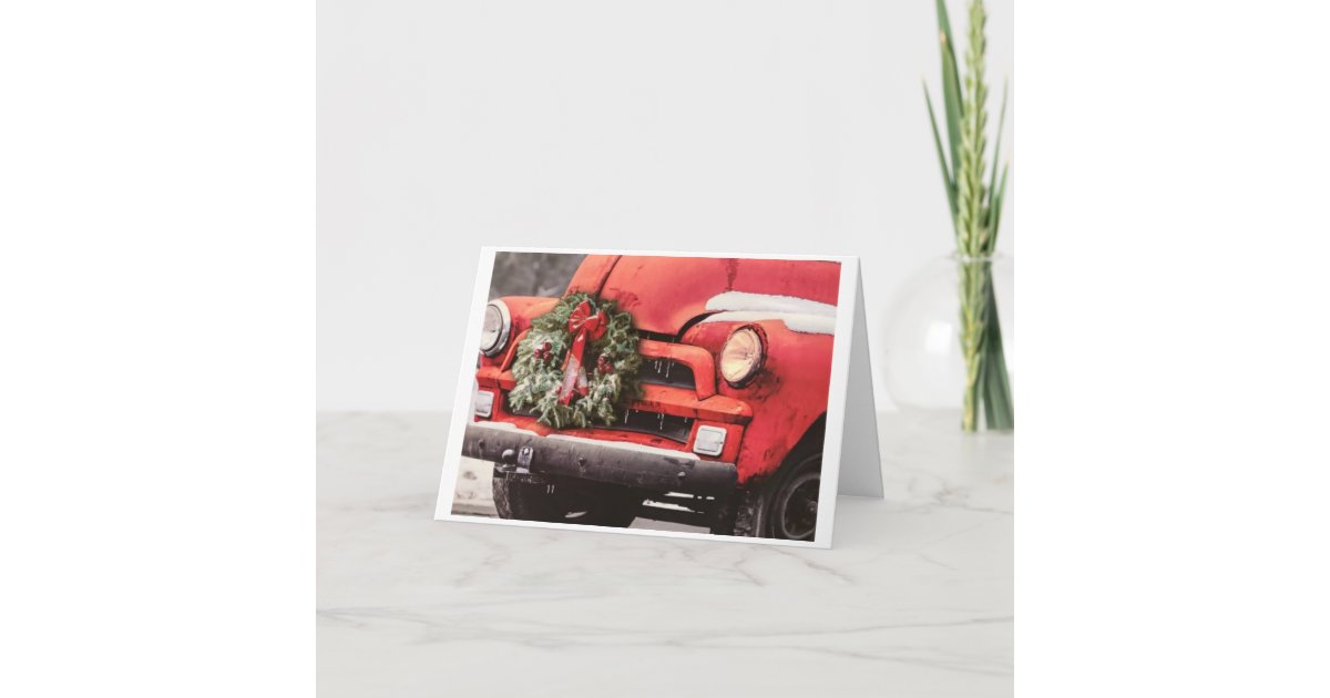 CLASSIC PICKUP TRUCK CHRISTMAS CARD | Zazzle