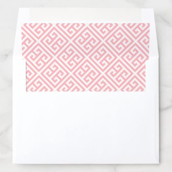 Classic Pink And White Greek Key Envelope Liner | Zazzle