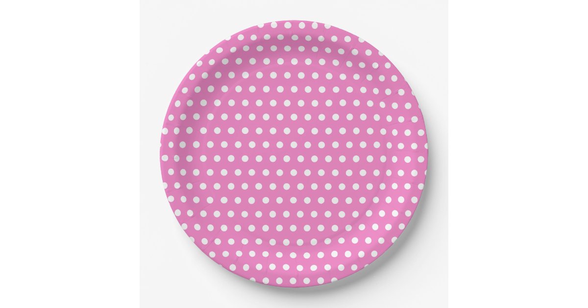Classic Pink and White Polka Dot Party Paper Plates | Zazzle