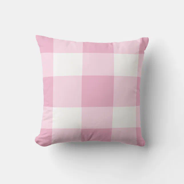 Classic Pink Buffalo check Throw Pillow | Zazzle