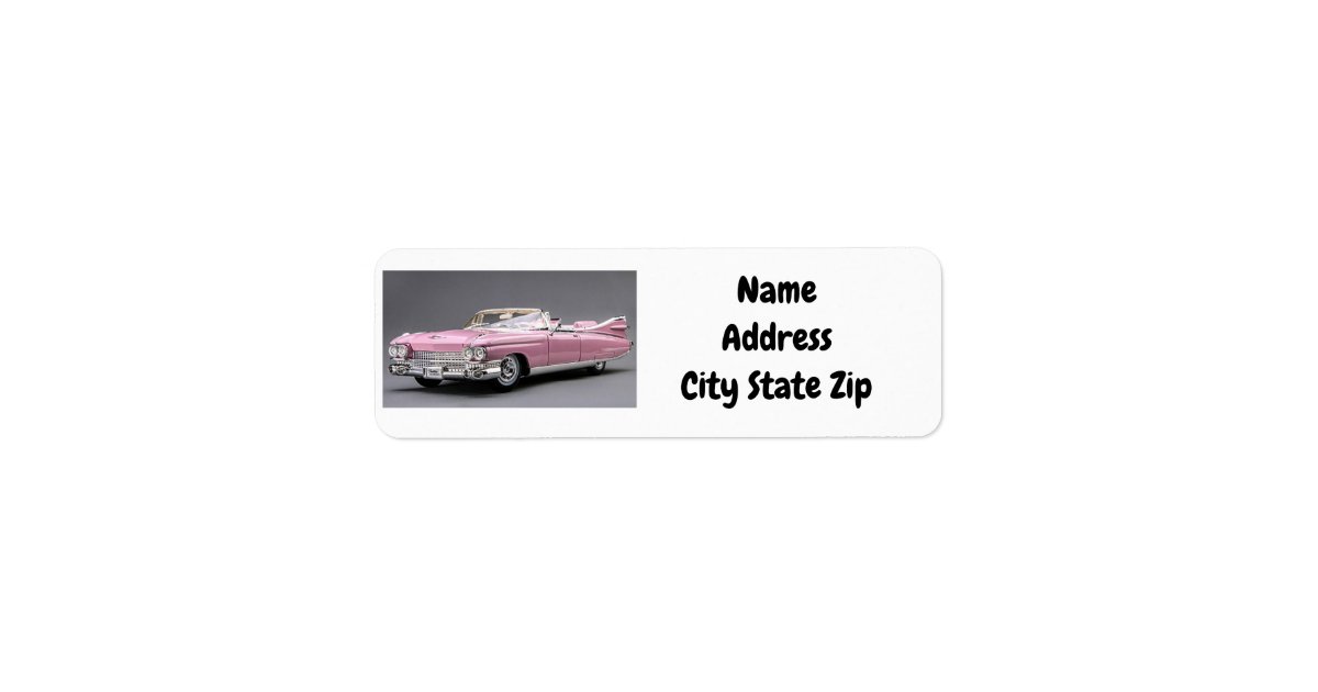 ***CLASSIC PINK CADILLAC*** ADDRESS LABEL | Zazzle