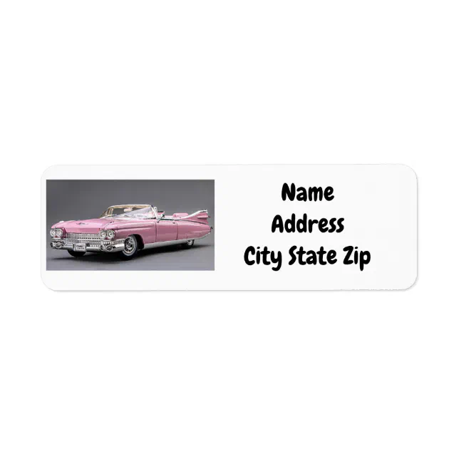 ***CLASSIC PINK CADILLAC*** ADDRESS LABEL | Zazzle