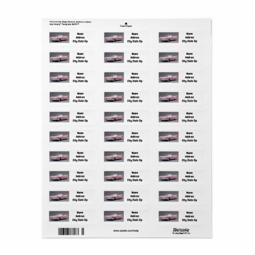 ***CLASSIC PINK CADILLAC*** ADDRESS LABEL | Zazzle