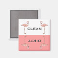 Classic Pink Flamingo Clean Dirty Dishwasher Magnet | Zazzle