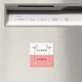 Classic Pink Flamingo Clean Dirty Dishwasher Magnet | Zazzle
